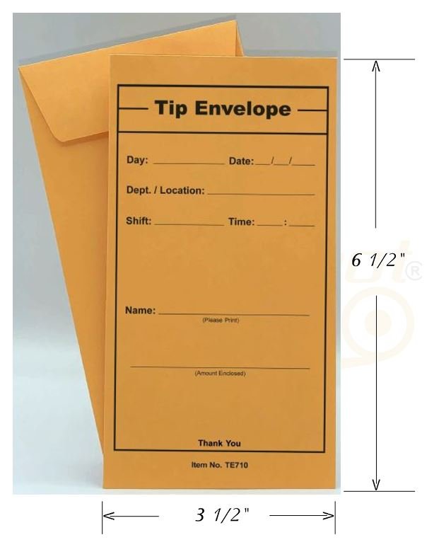 500 Cashier Depot General Tip Envelope, 3 1/2" X 6 1/2", Sturdy 24lb ...